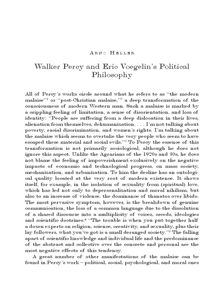 Voegelin - Percy | PDF | Existentialism