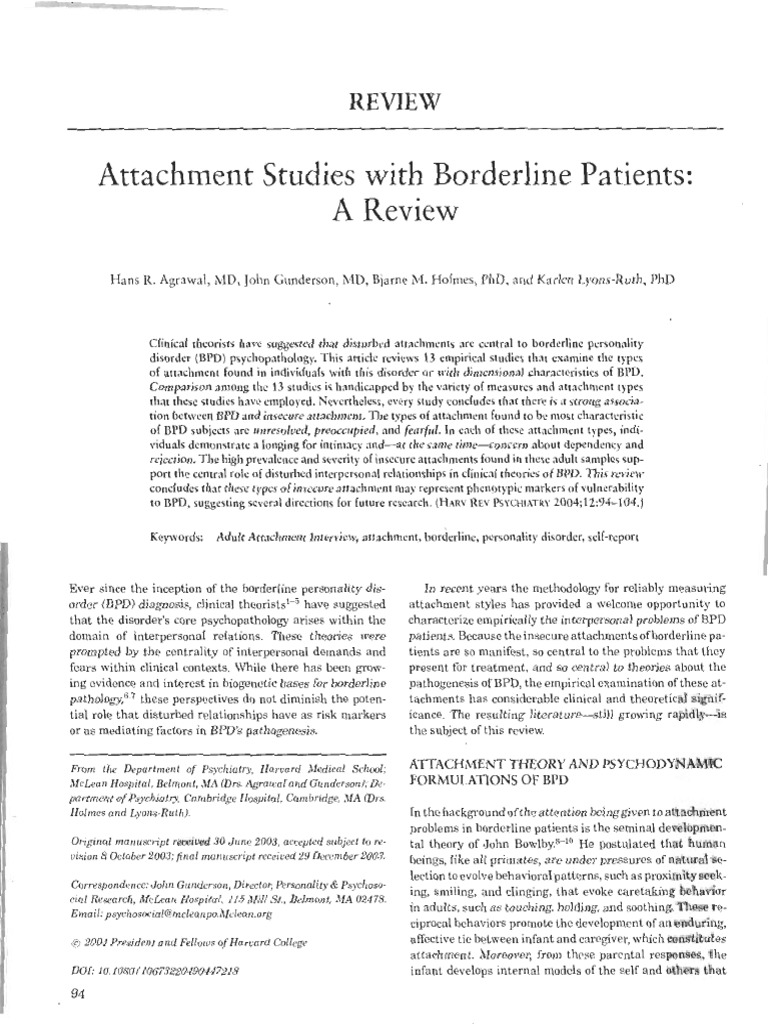 Lyons-Ruth Apego y Borderline | PDF