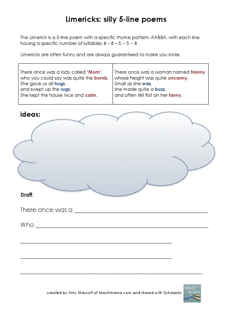 Limerick Writing Worksheet for Kids | PDF | Poetry