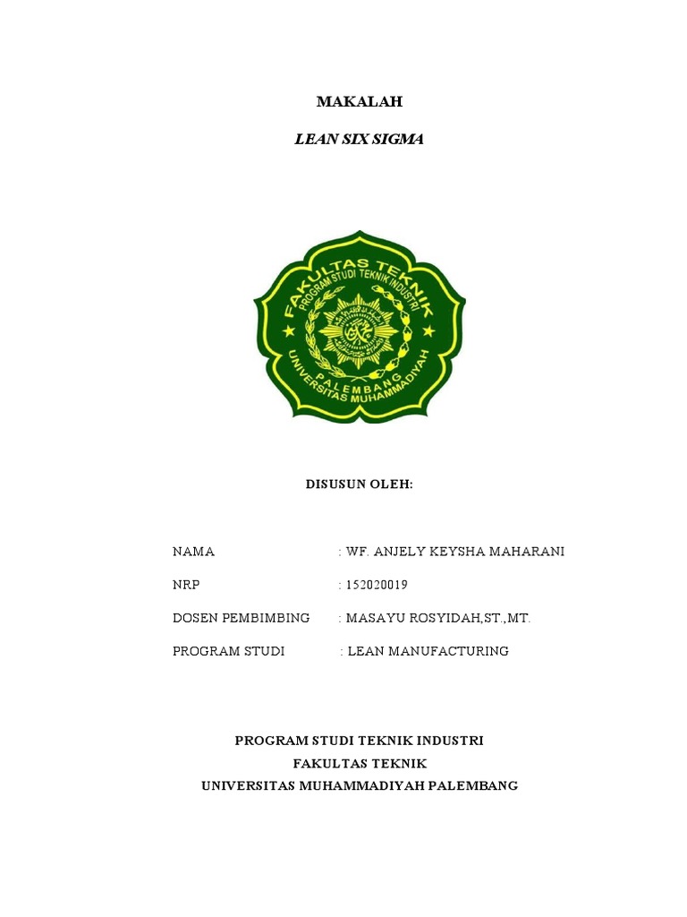 MAKALAH LEAN SIX SIGMA (Lean Manufakturing) | PDF