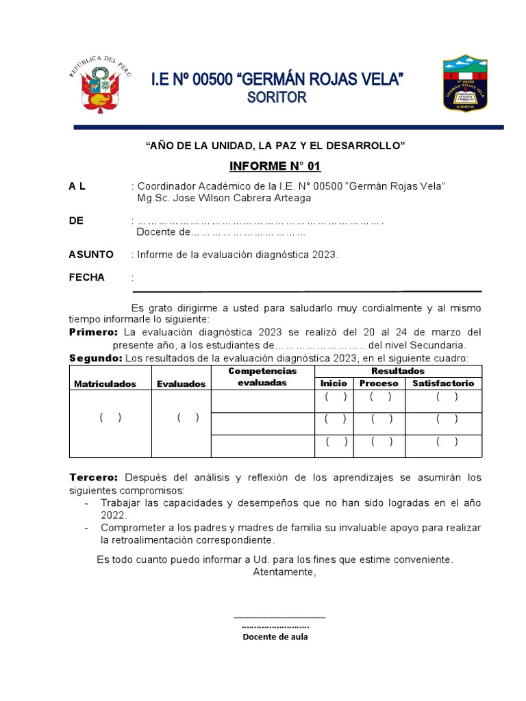 Informe De La Evaluación Diagnóstica Secundaria Pdf 7084