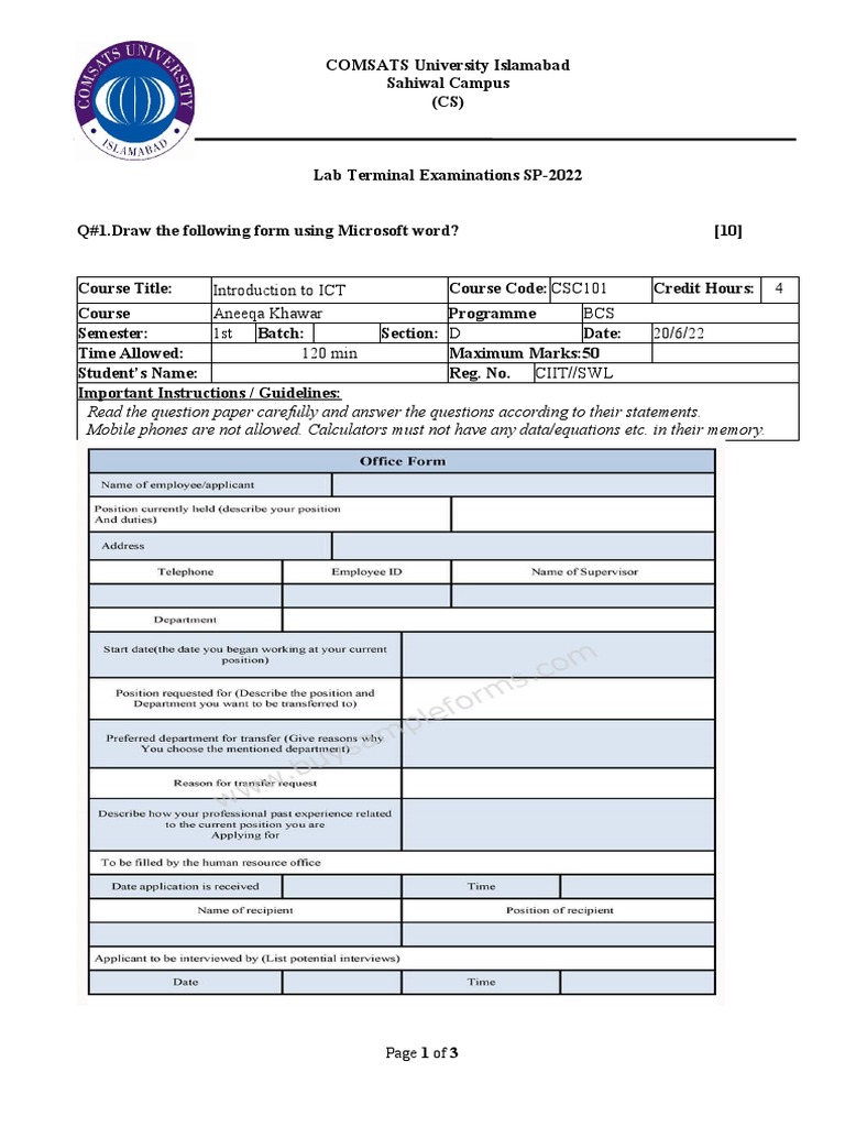 BCS Lab Terminal (ICT) | PDF