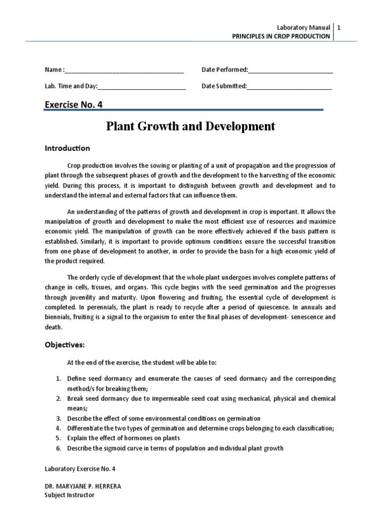 Laboratory No. 4 | PDF | Seed | Germination