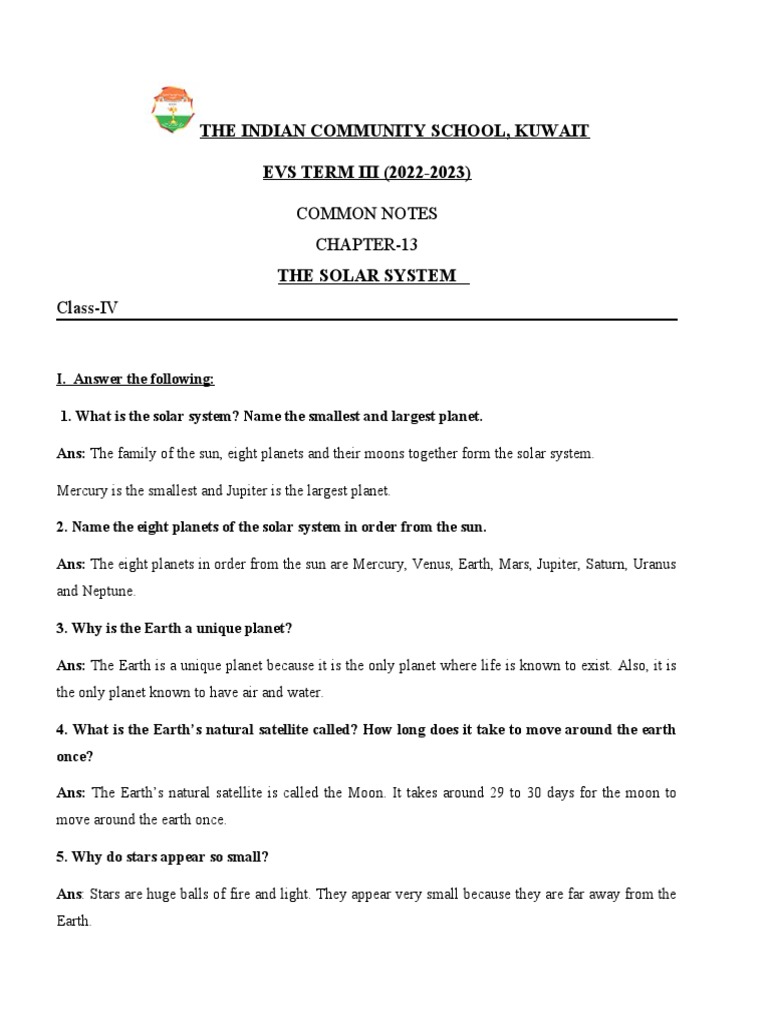 L-13, CN - The Solar System | Download Free PDF | Planets | Solar System