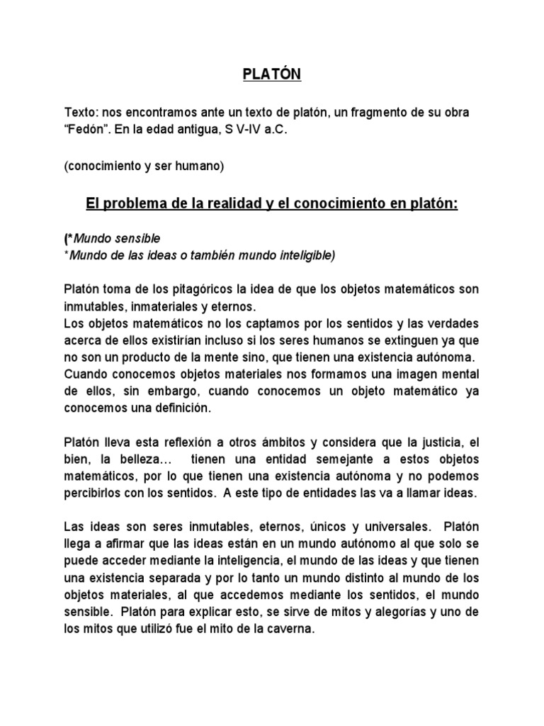 El dualismo platónico: La teoría de las ideas y sus implicaciones en el ...