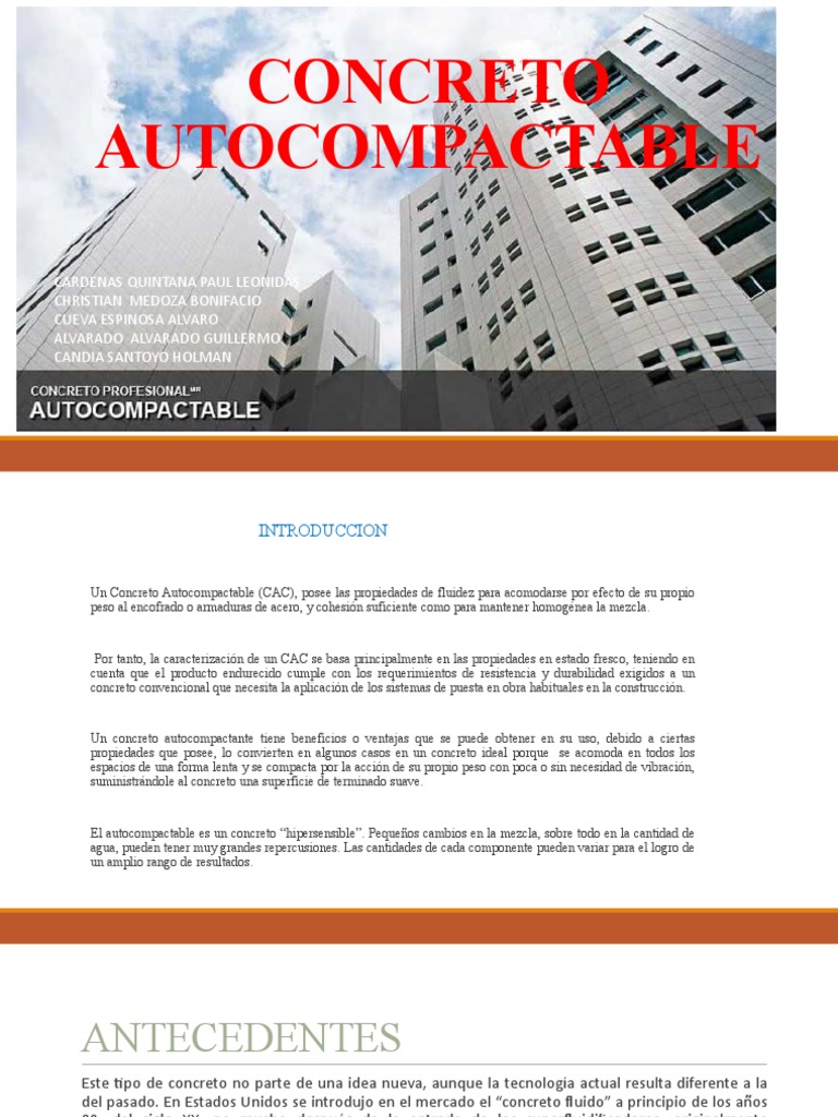Concreto Autocompactable: Ventajas y Uso | PDF | Hormigón | Física ...