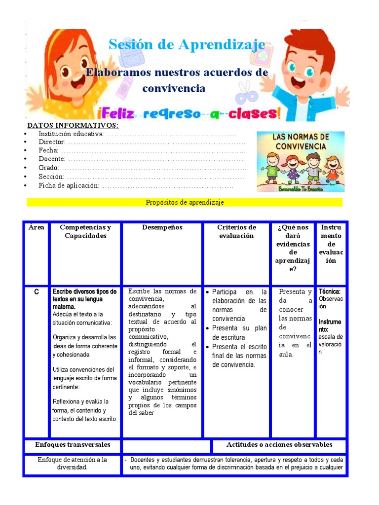 Sesiones de Aprendizaje 5to Grado - Primera Semana | PDF | Evaluación | Aprendizaje