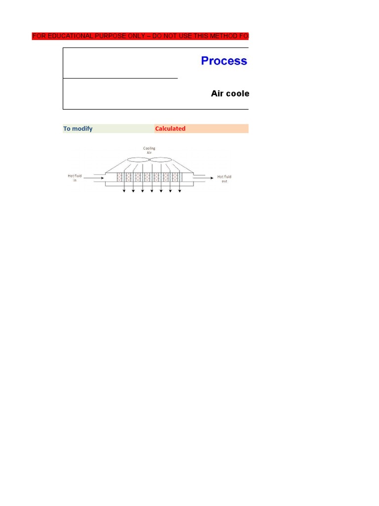 Air Cooled Heat Exchanger Design Calculator (Estimation) : To Modify ...