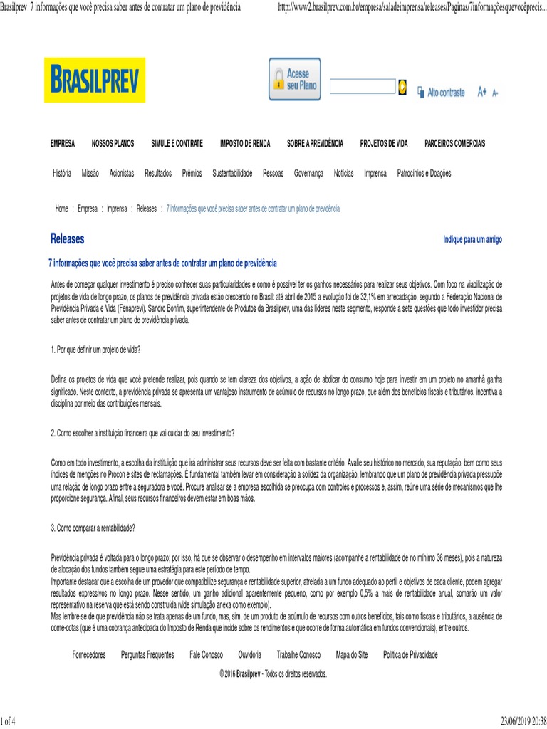 Brasilprev 7 Informações Que Você Precisa Saber Antes de Contratar Um ...