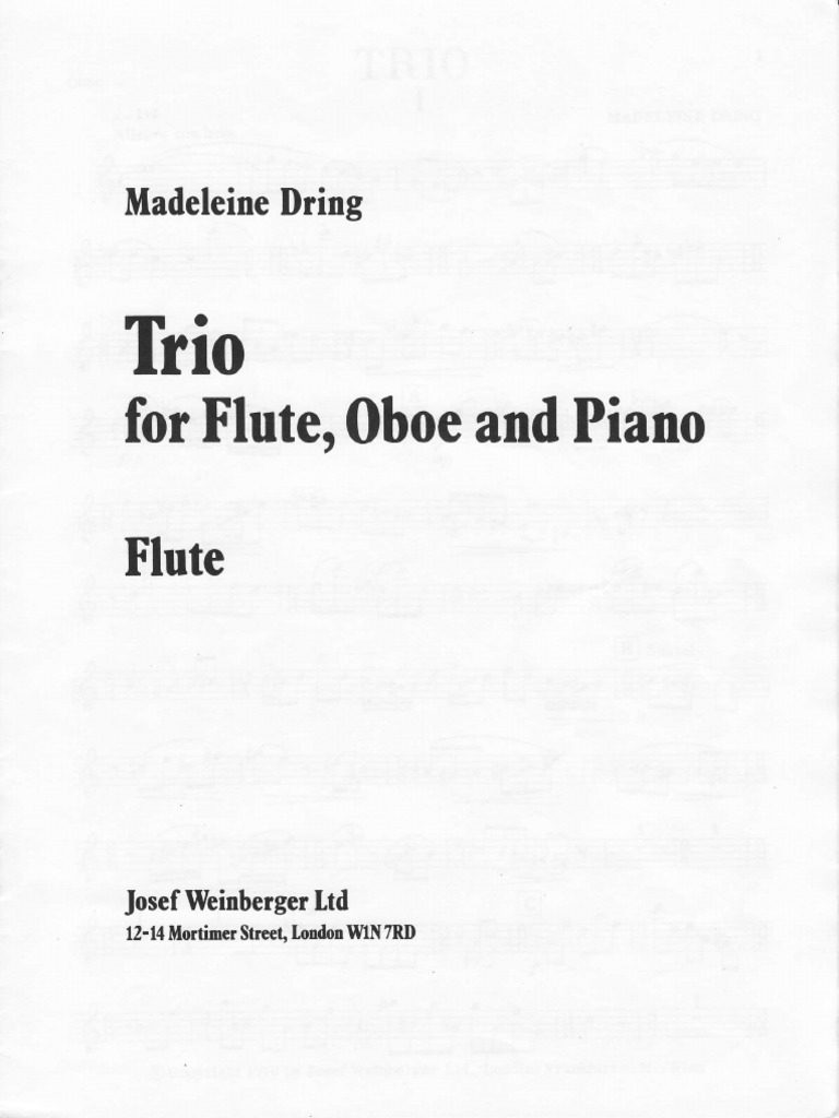 Dring Trio For Fluteoboe and Piano Score | PDF | Musical Forms ...