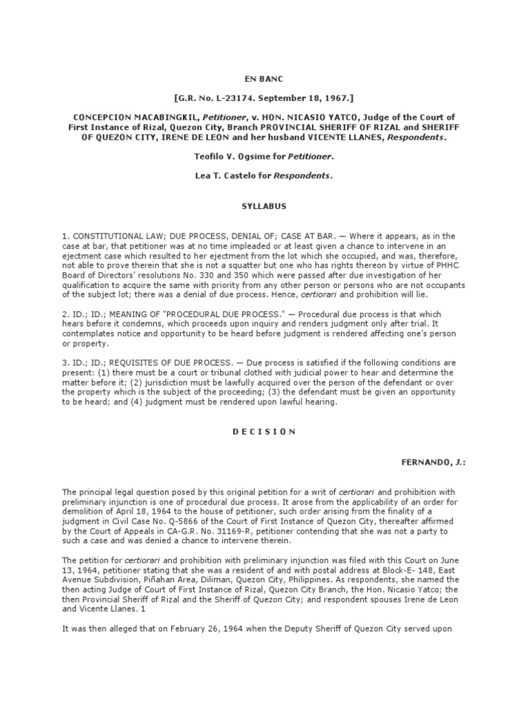 Due Process in Ejectment Case | PDF | Lawsuit | Judgment (Law)