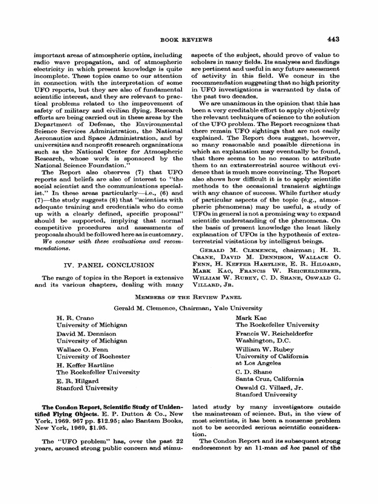 Review of The Condon Report, Scientific Study of Unidentified Flying ...