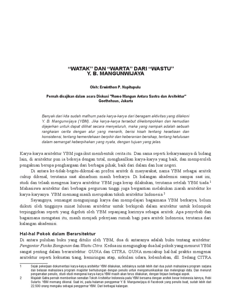 Watak Dan Warta Dari Wastu | PDF