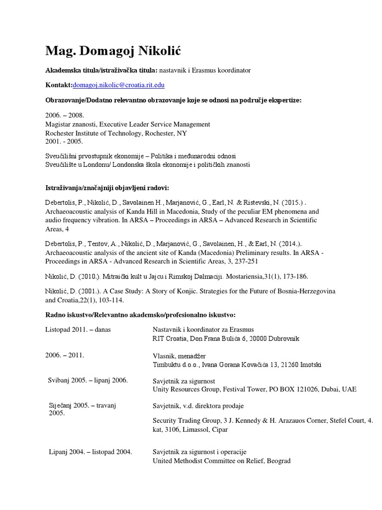 Mag. Domagoj Nikolić: Domagoj - Nikolic@croatia - Rit.edu | PDF