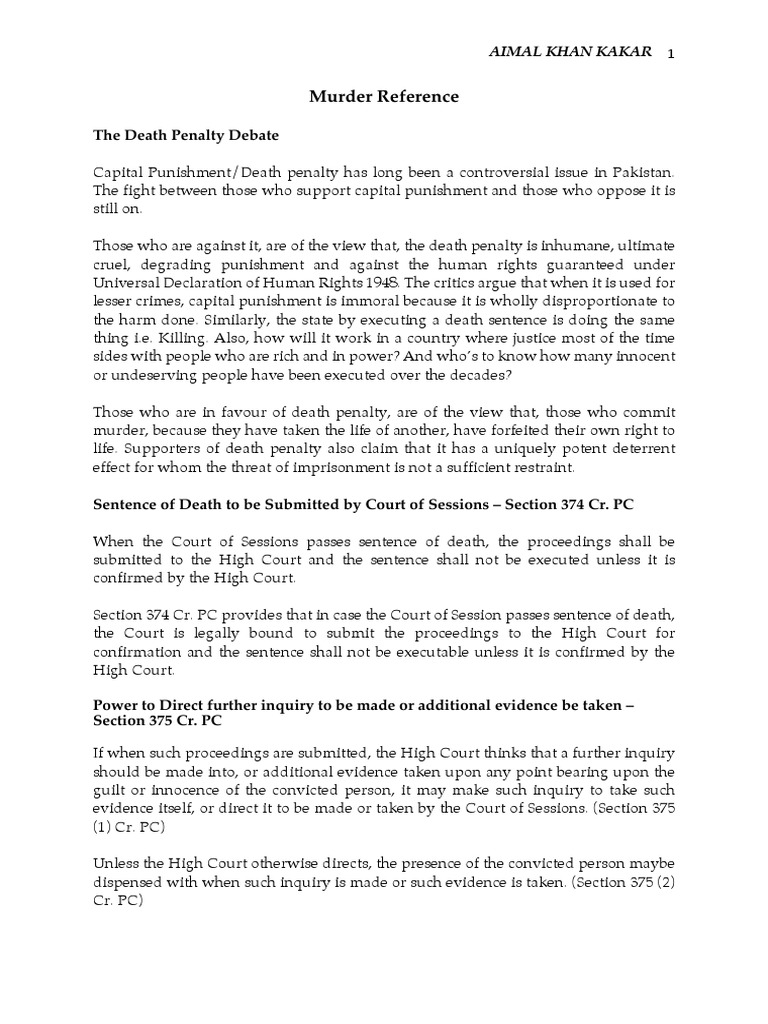 Murder Reference | PDF | Capital Punishment | Witness