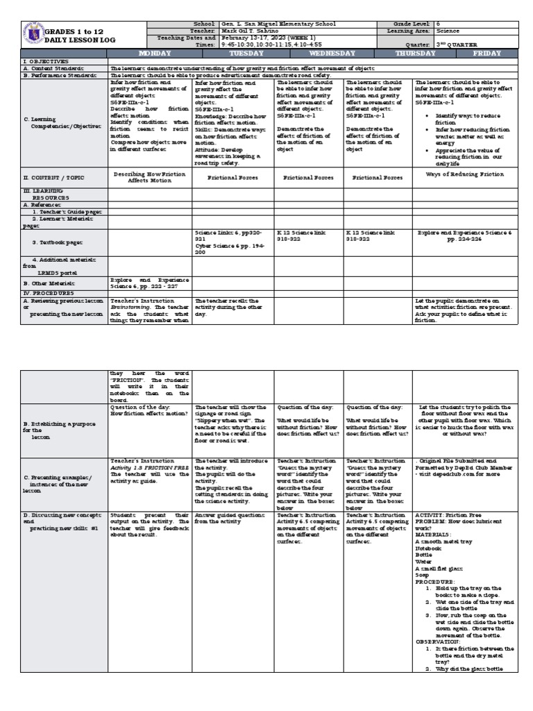 Quarter 3, Week 1 - FEBRUARY 13-17, 2023 English | PDF | Information ...