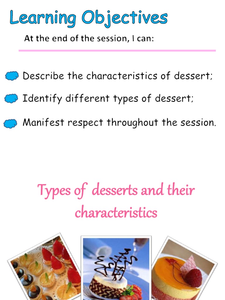 Types of Dessert | PDF | Desserts | Cakes