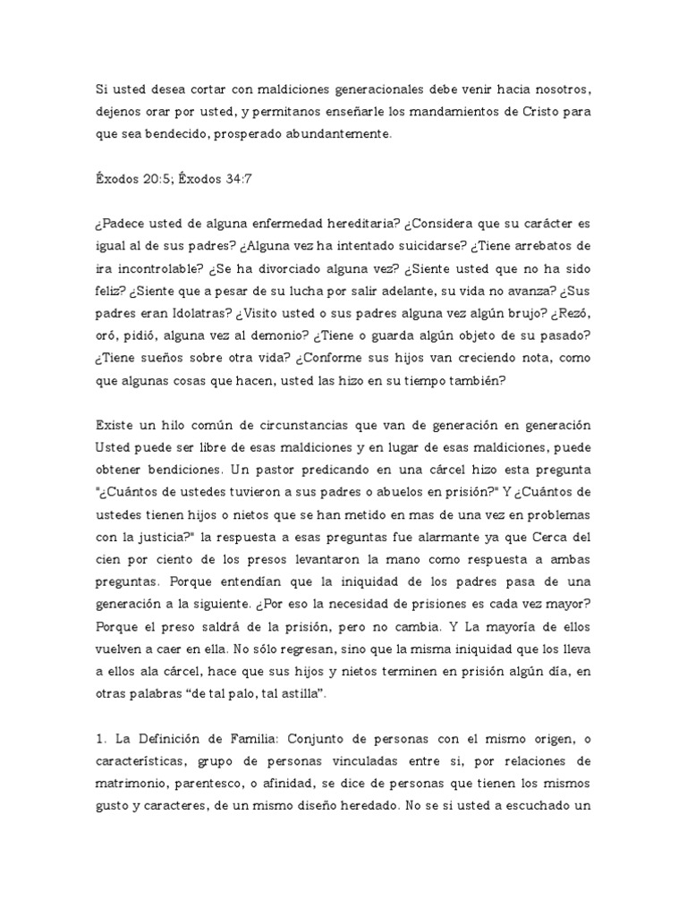 Rompe Maldiciones Generacionales | PDF | Pecado | Jesús