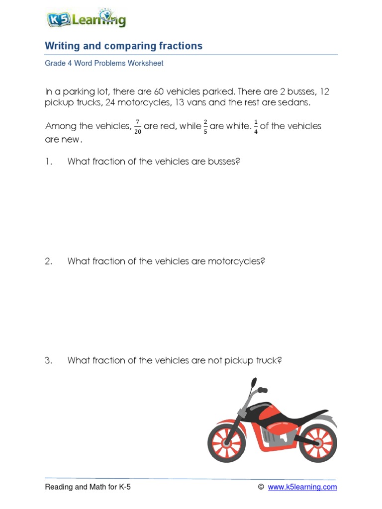 Grade 4 Word Problems Fractions D | PDF