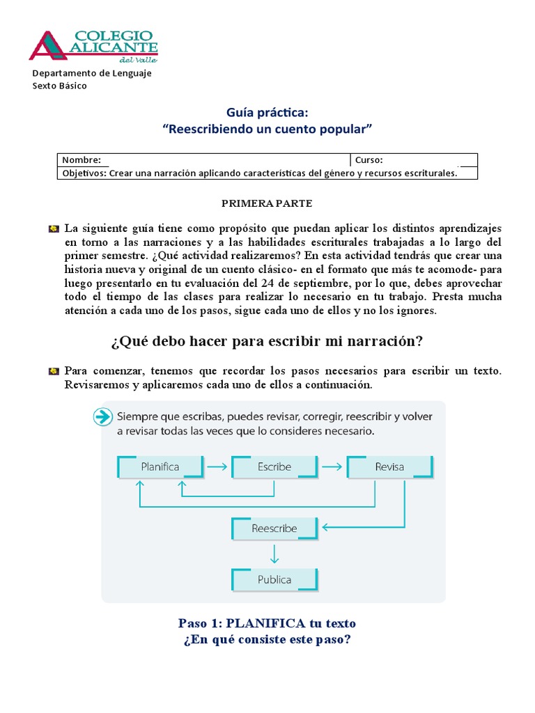 Guía de escritura- parte 1 | PDF | Narración | Cuentos