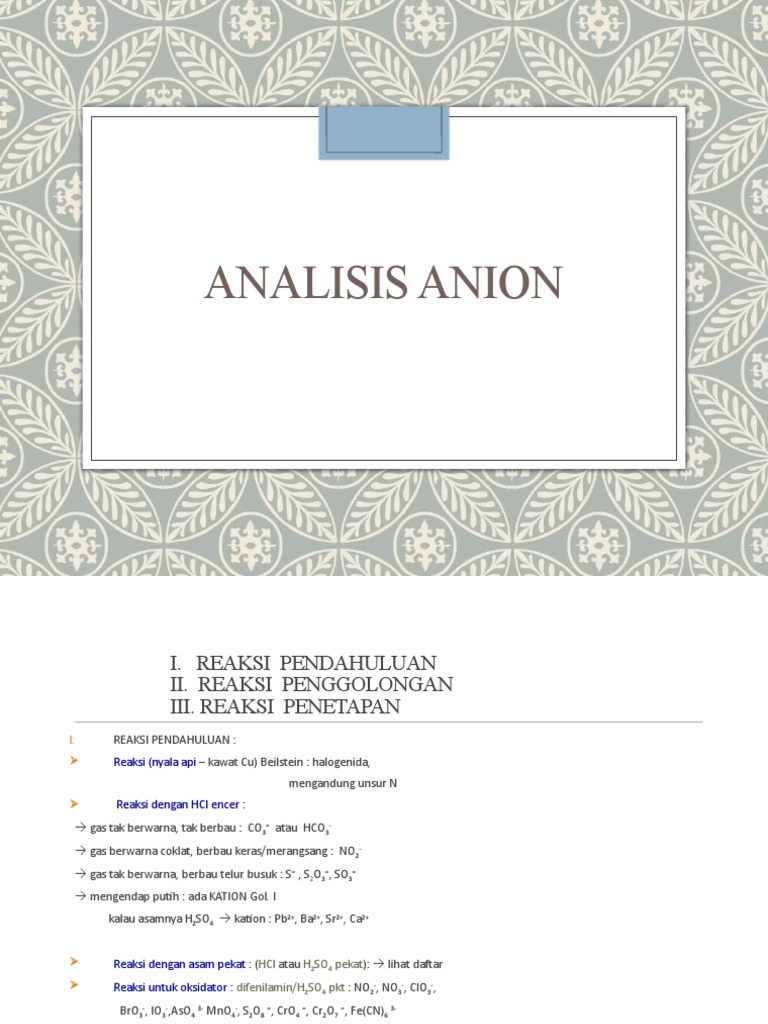 Analisis Anion - New | PDF