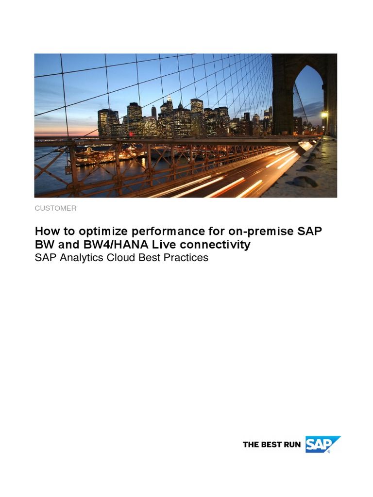 How To Optimize Performance For On Premise Sap Bw Live Connectivity Pdf Computers