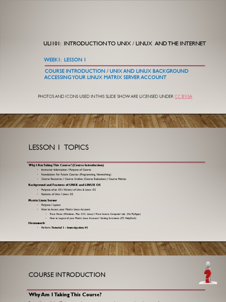 Uli101 Introduction To Unix Linux And The Internet Pdf Operating System Unix 0275