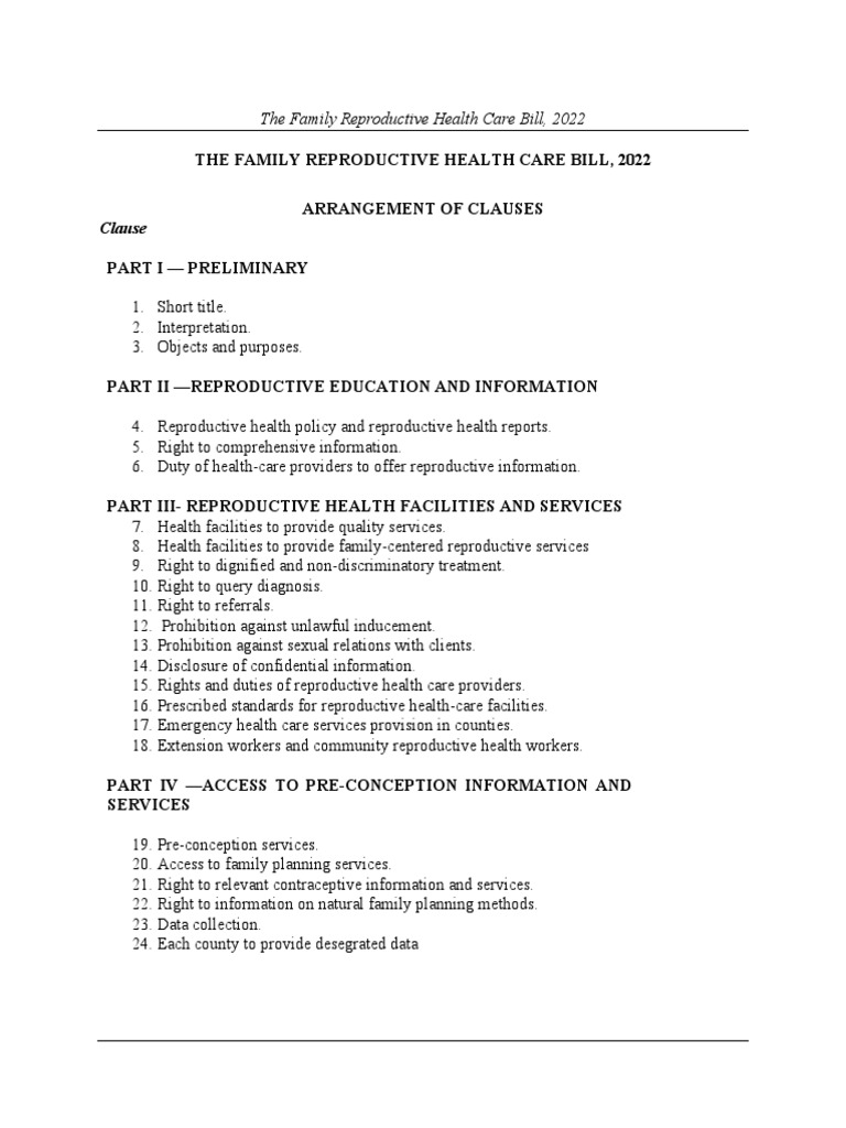 FAMILY Reproductive Health Bill Dec 2022 | PDF | Health Care | Childbirth