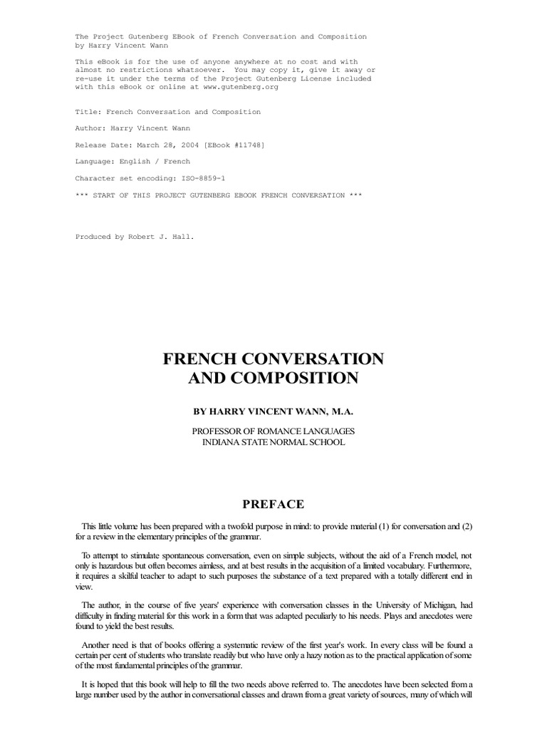 French Conversation and Composition | PDF | Verb | Pronoun