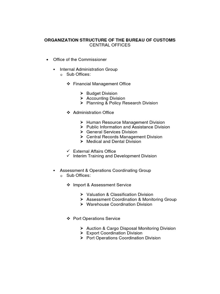 BOC Structure | PDF | Customs | Economies
