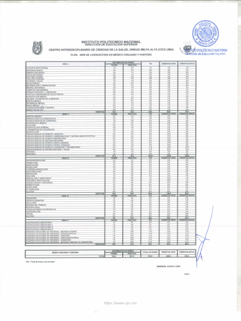 Mapa Curricular MCP Cics Uma | PDF