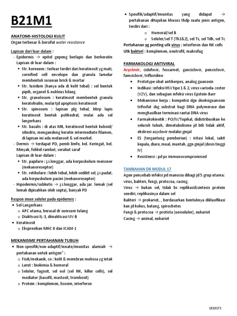 B21M1 Herpes Zoster (Catatan Soca) | PDF