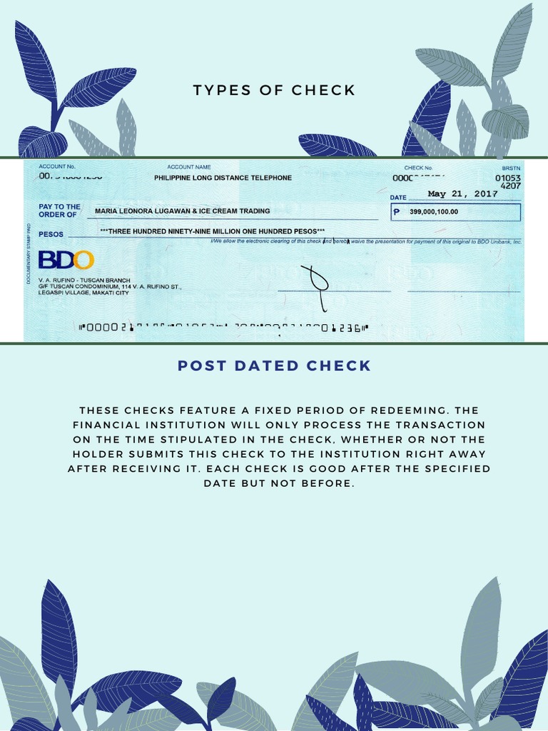 Types of Check | PDF