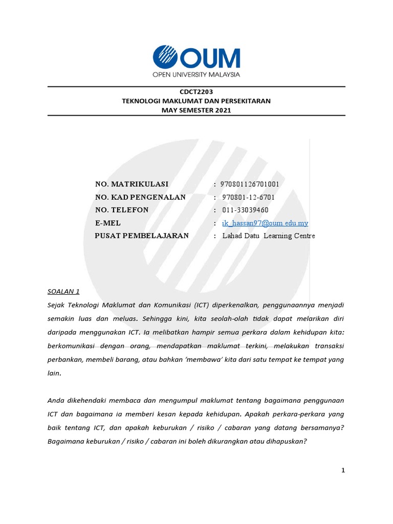 ICT Kebaikan dan Kesan | PDF