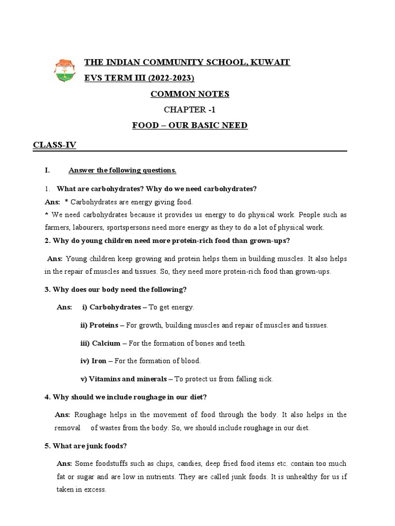 CH-1, CN-Food - Our Basic Need | PDF | Foods | Nutrients