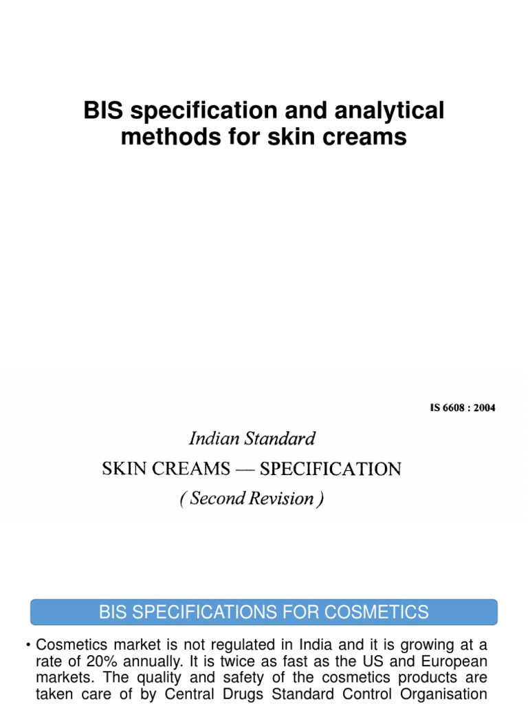 BIS Skin Creams | PDF | Cosmetics | Filtration