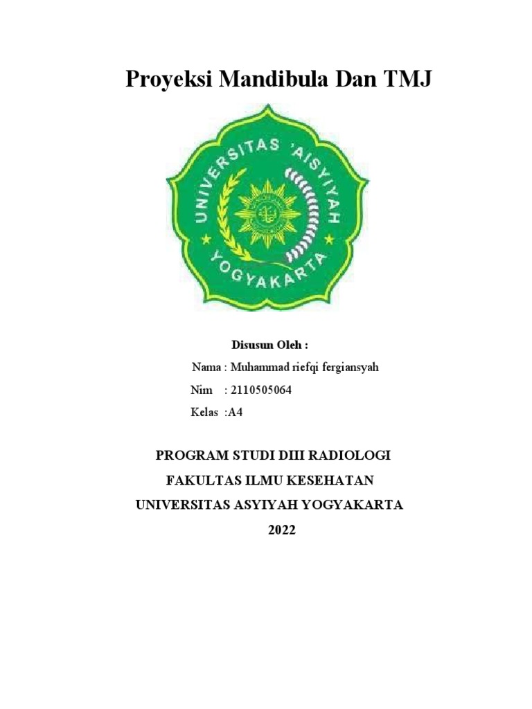 Proyeksi Mandibula & TMJ | PDF