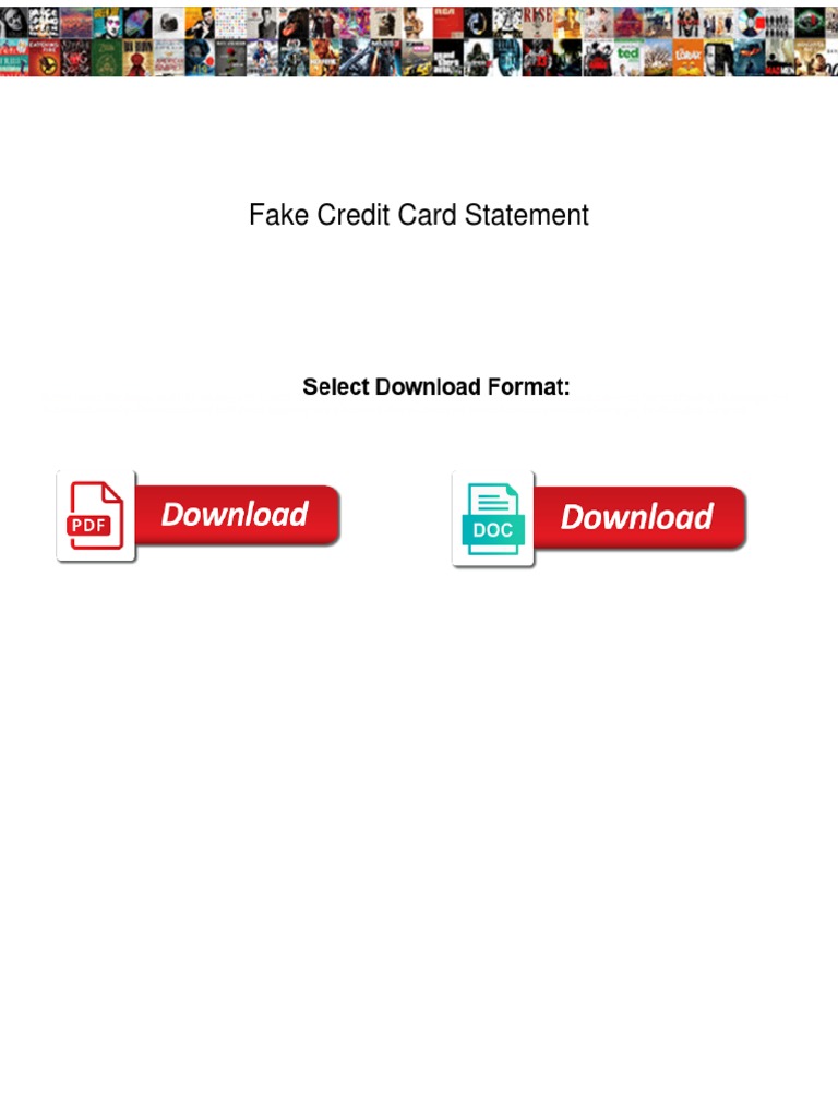 Fake Credit Card Statement | PDF | Credit Card | Debit Card