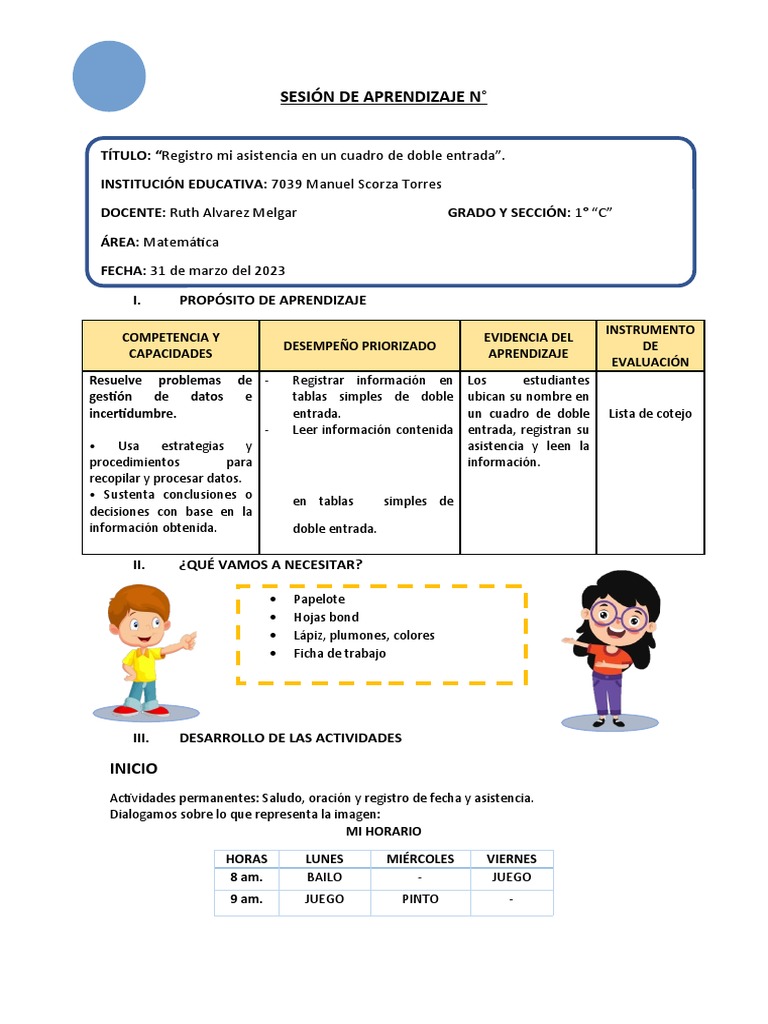 Sesión de Aprendizaje Mate | Descargar gratis PDF | Evaluación