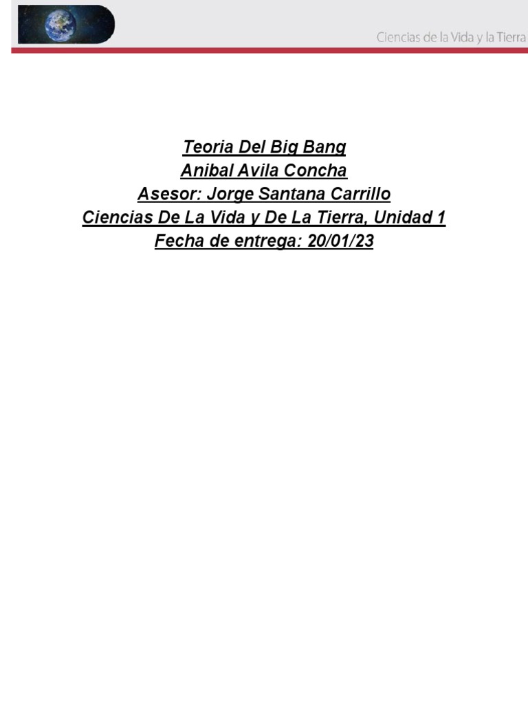 U1-Act 1-Avila-Anibal | PDF | Universo | Big Bang