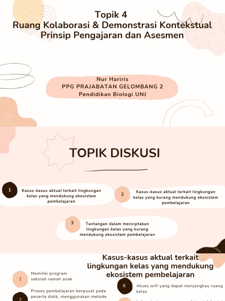 Topik 4 Ruang Kolaborasi & Demonstrasi Kontekstual Prinsip Pengajaran Dan Asesmen | PDF