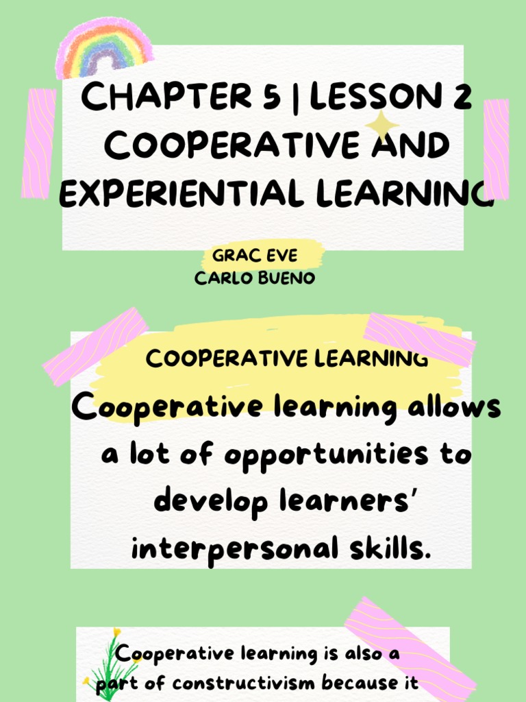 Chapter 5 - Lesson 2 Cooperative and Experiential Learning: Grac Eve Carlo Bueno | PDF