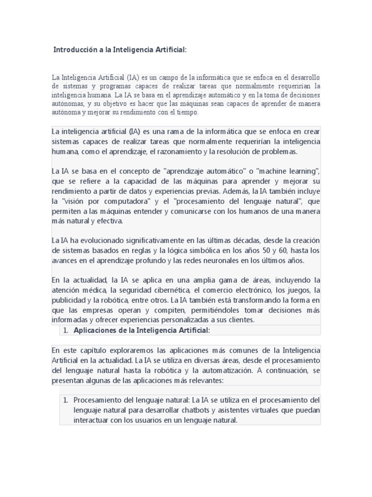 Introducción A La Inteligencia Artificial | Descargar gratis PDF | Inteligencia artificial ...