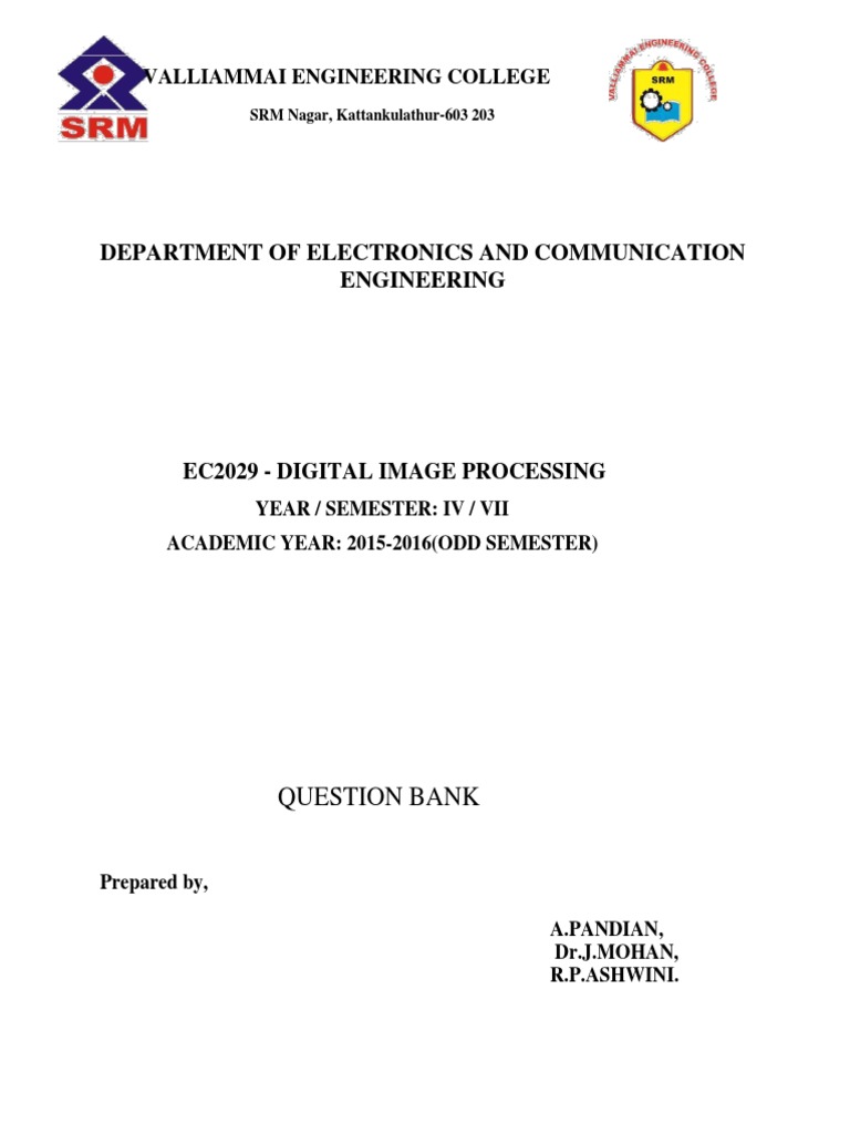 Department of Electronics and Communication Engineering | PDF | Data Compression | Image ...