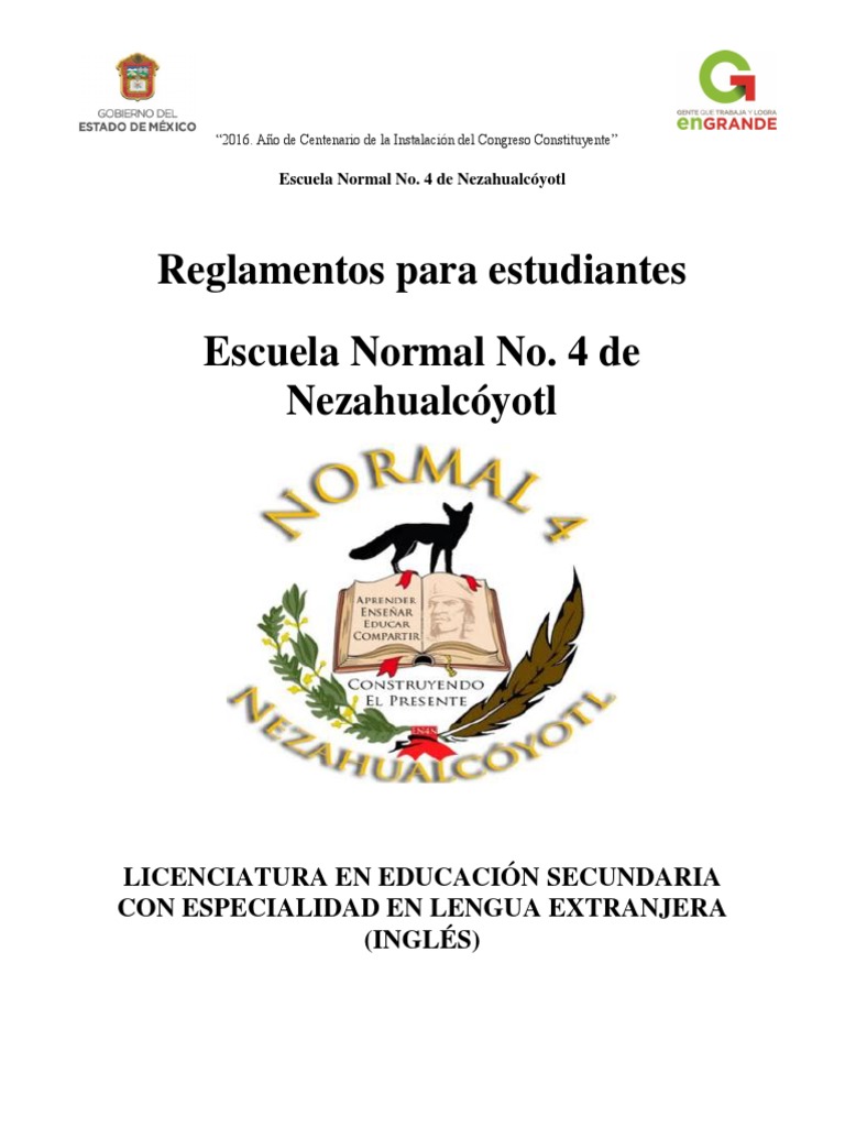 Reglamentos Alumnos - 2016-2017 - LESI - 1999 | PDF | Evaluación | Maestros