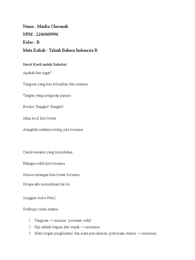 Jenis Dan Relasi Makna | PDF