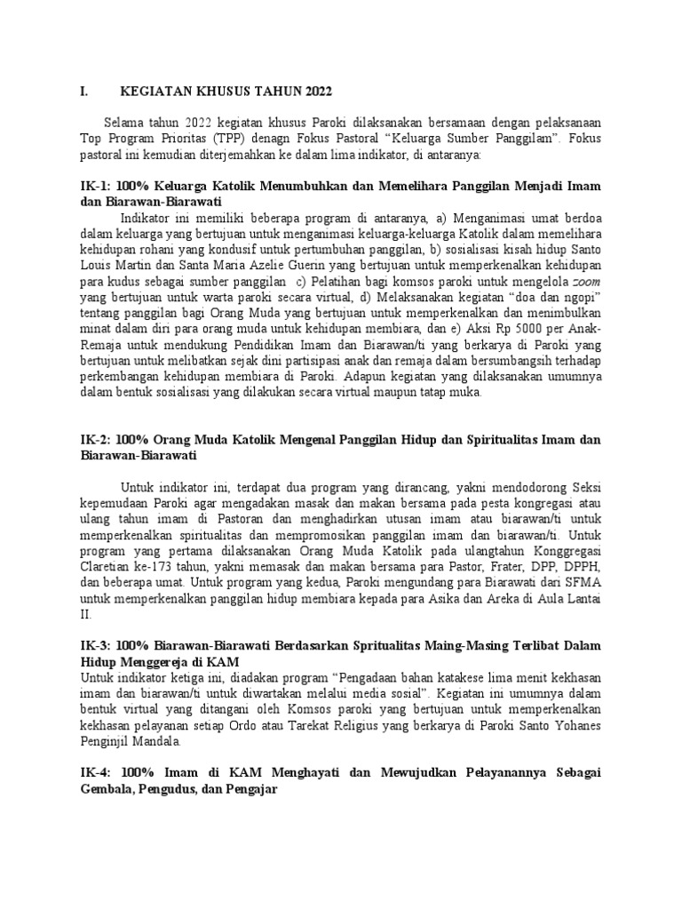 Kegiatan Khusus Tahun 2022 | PDF | Ilmu Sosial | Kesehatan Holistik