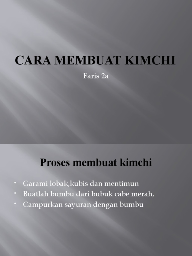 Cara Membuat Kimchi | PDF