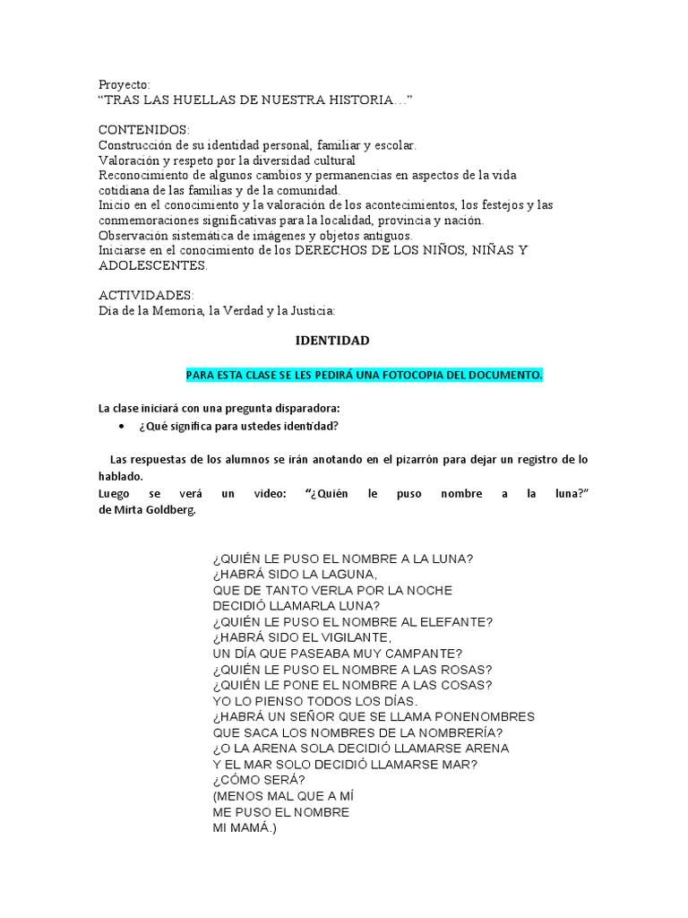 Proyecto Identidad | PDF