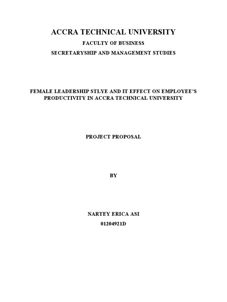 Erica Project Proposal | Download Free PDF | Leadership | Qualitative ...